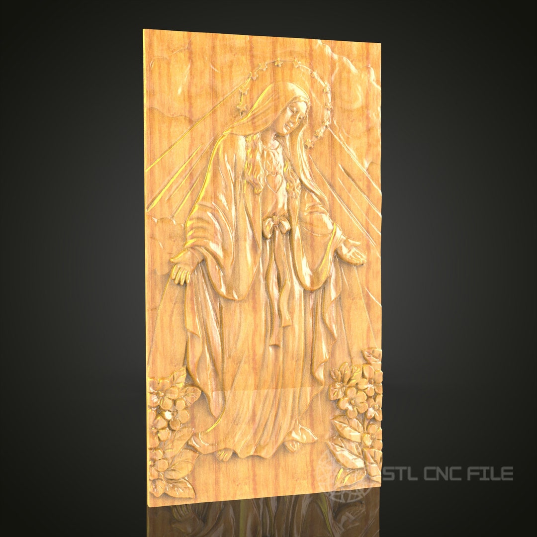 Virgin Mary 3D STL Model: CNC Router File for Wood Carving - Etsy
