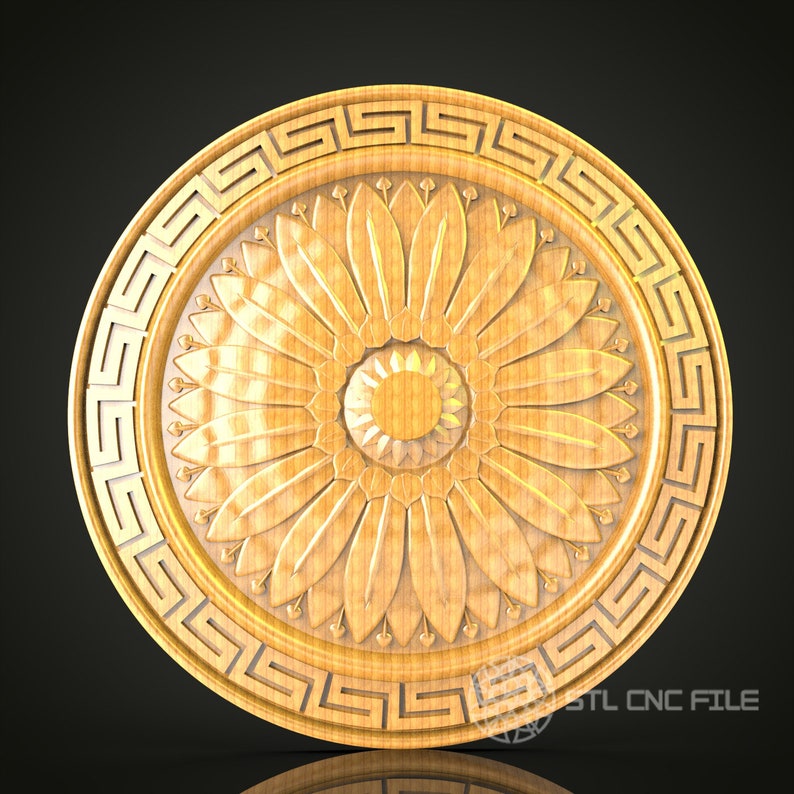 Greek Sunburst Medallion STL Model for CNC Engraving - Etsy