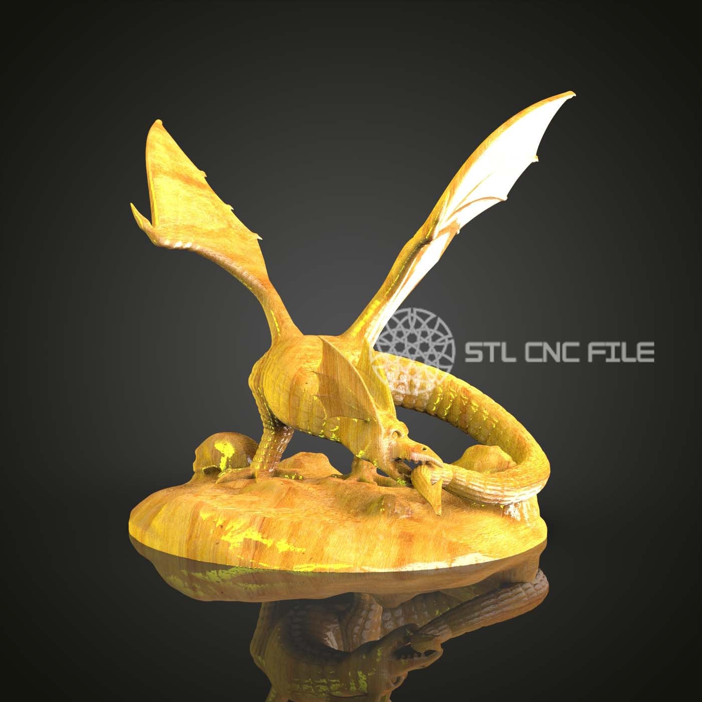 Serpentine Dragon STL Model - Artcam, Aspire CNC Router Engraver Files ...
