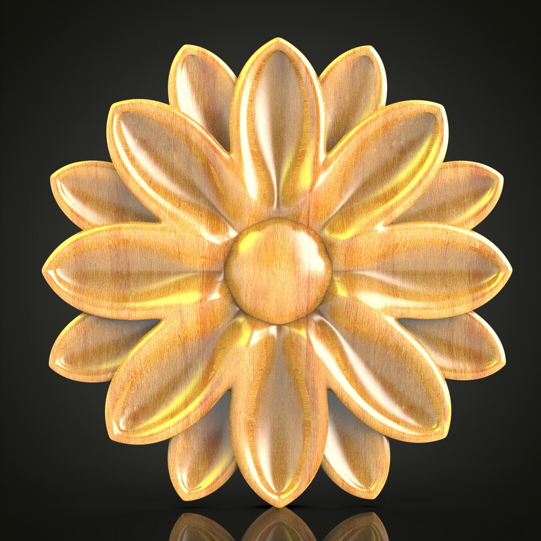 Radiant Daisy Flower STL Model: CNC Router Engraver File - Etsy