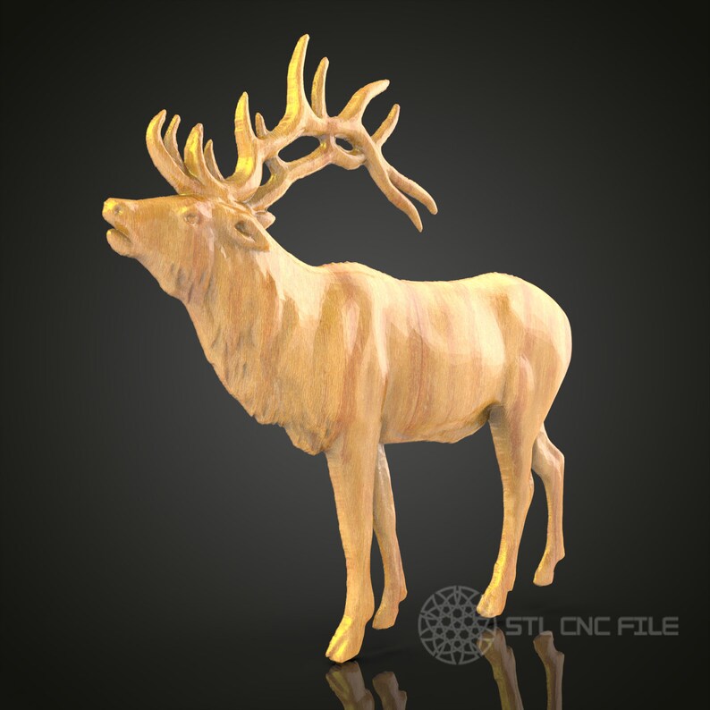 Elegant Stag in Repose – CNC Router STL Model for Majestic Wood Art - Etsy