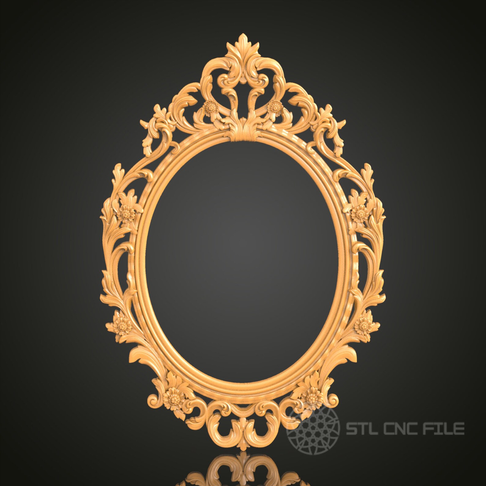 Intricate Oval Frame STL Model: CNC Router Engraver, Wood Art - Etsy