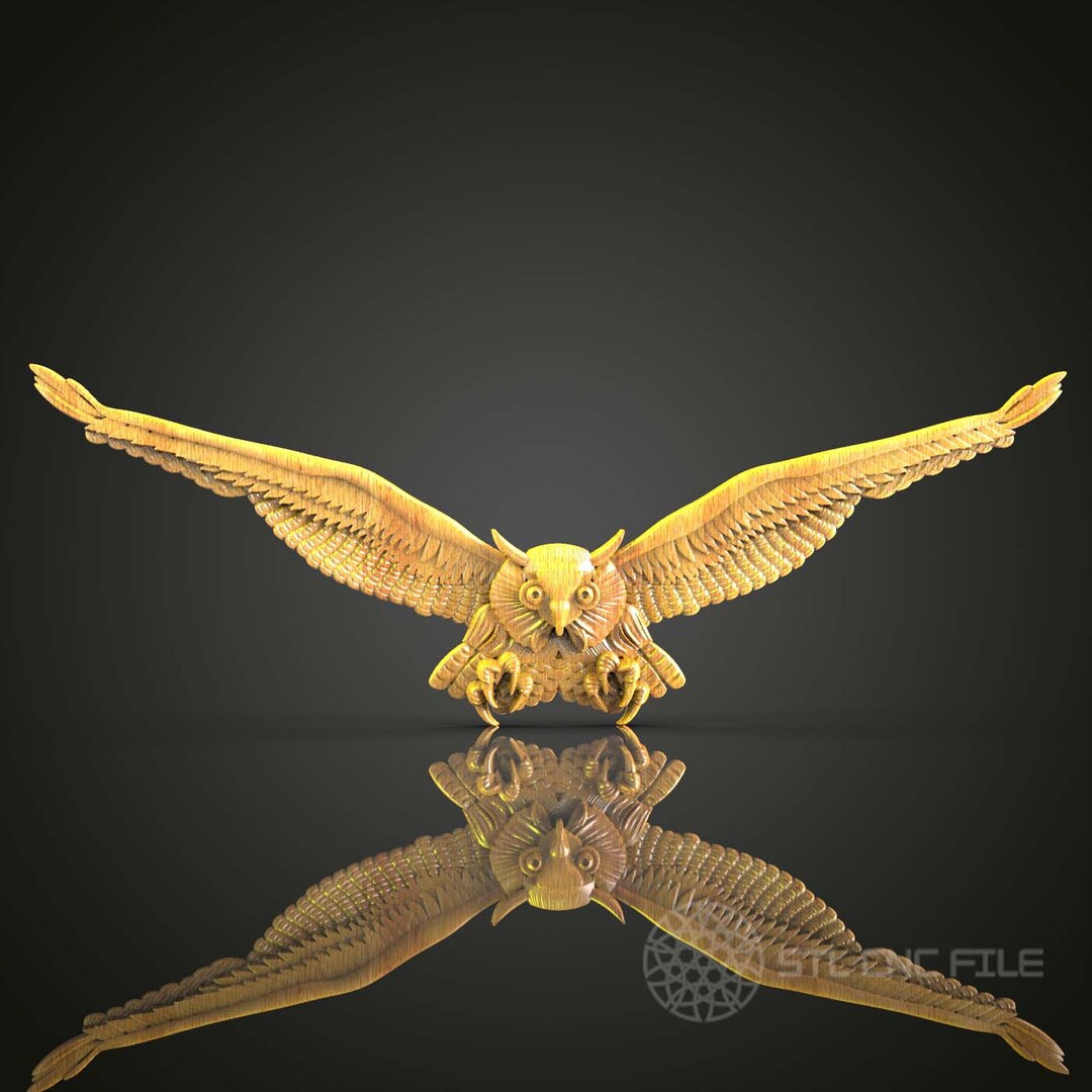 Grand Eagle Owl STL Model, CNC Wood Carving File, Artcam/aspire ...