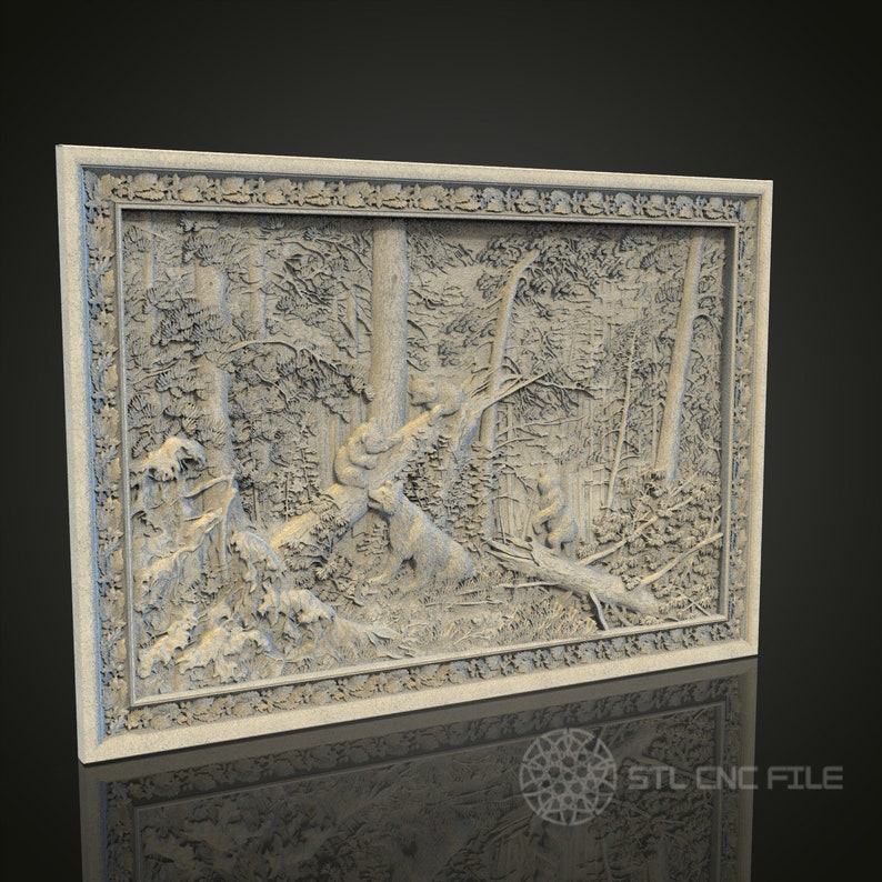 Forest Wolves 3D STL File, CNC and 3D Printer Model, Wildlife Art ...
