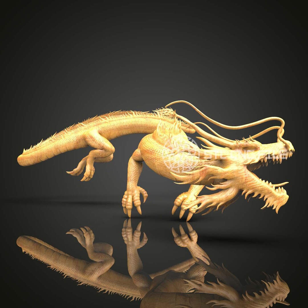 Hydra Dragon STL Model for CNC Routing, Mythical Multi-headed Beast ...