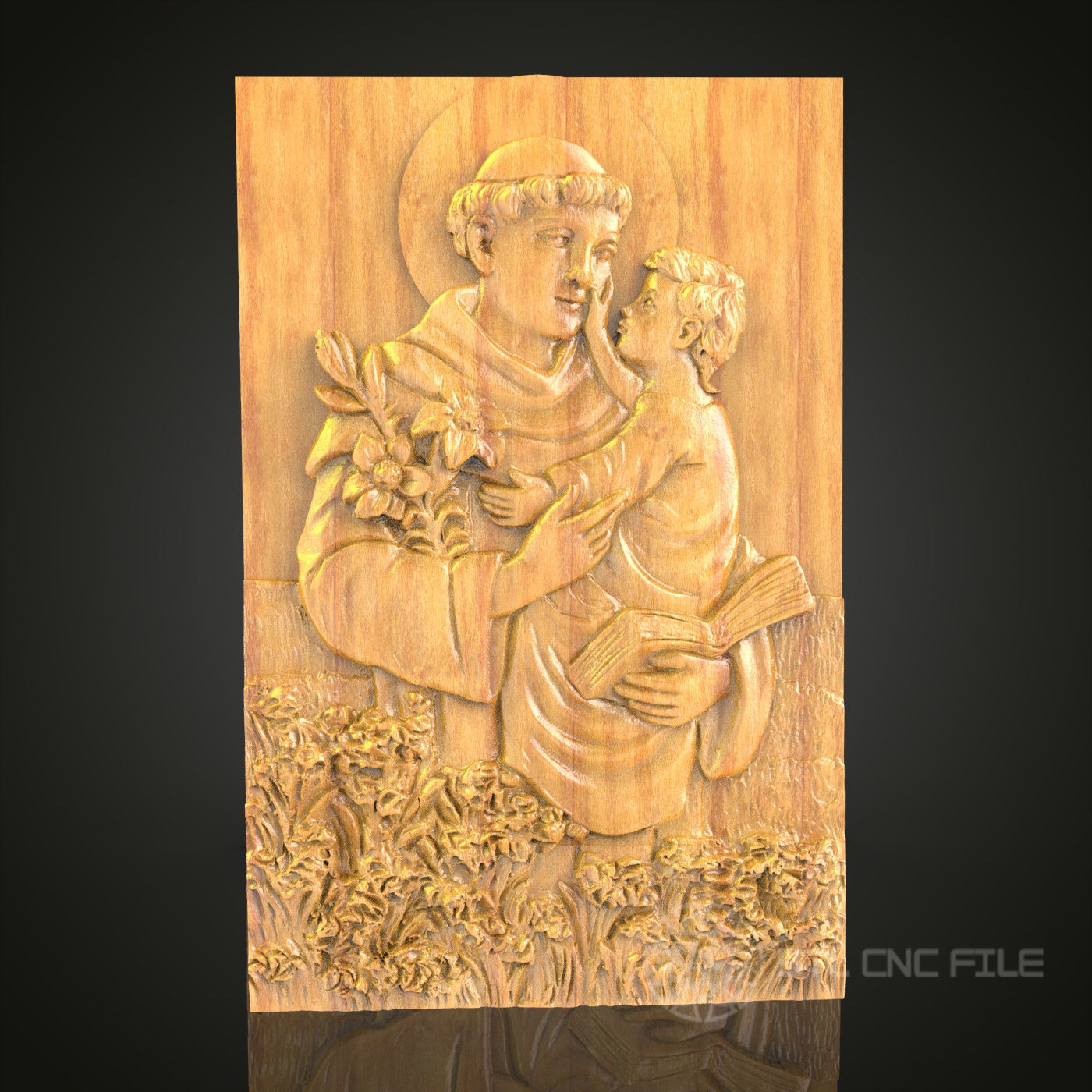 Saint Anthony With Child 3D STL Model: CNC Router Religious Wood Art - Etsy