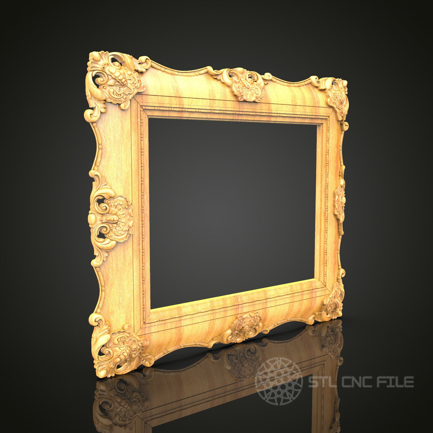 Elegant Rococo STL Model for CNC Routing Perfect for Artcam, Aspire ...