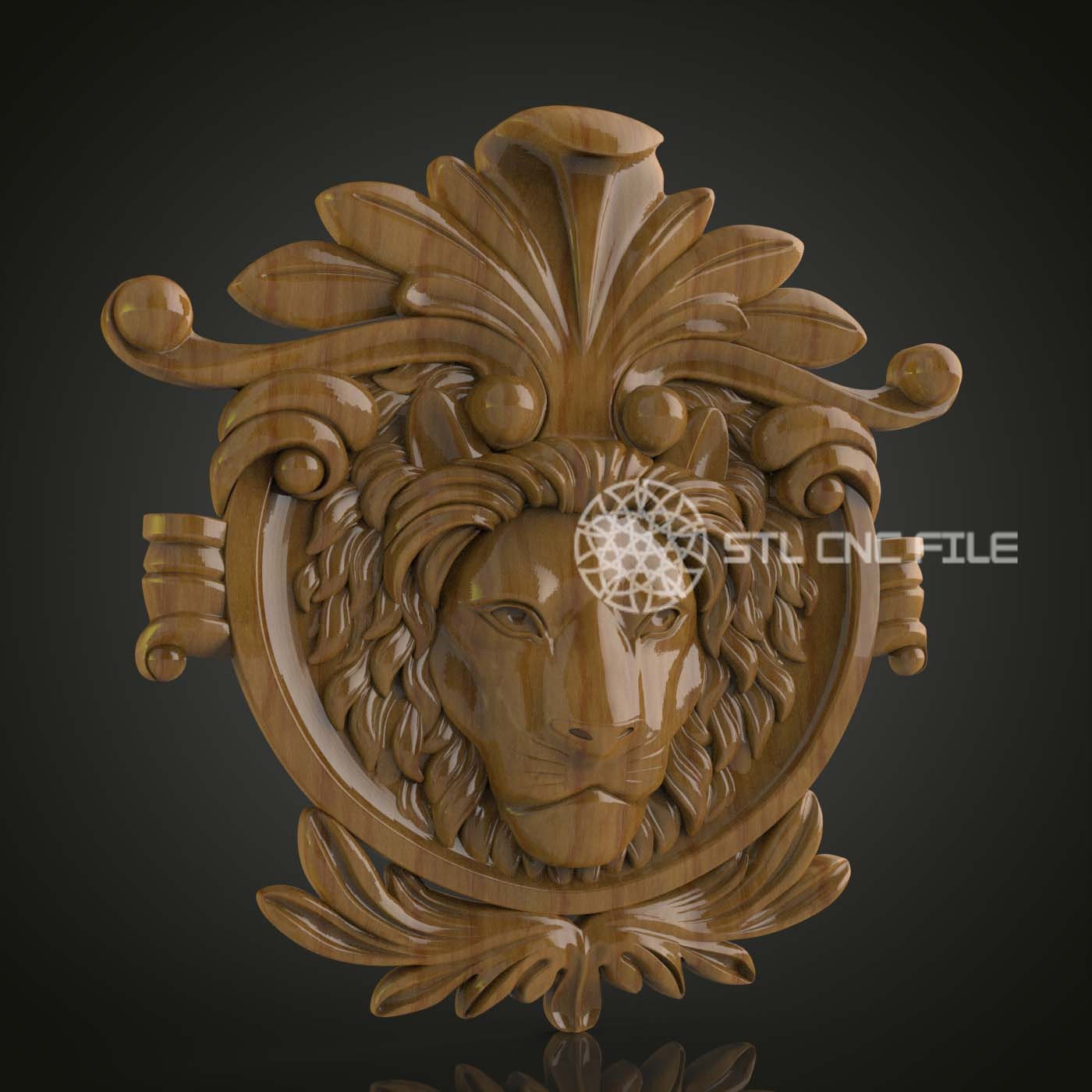 Heraldic Lion Crest 3D STL Model: CNC Engraving, Wood Art - Etsy