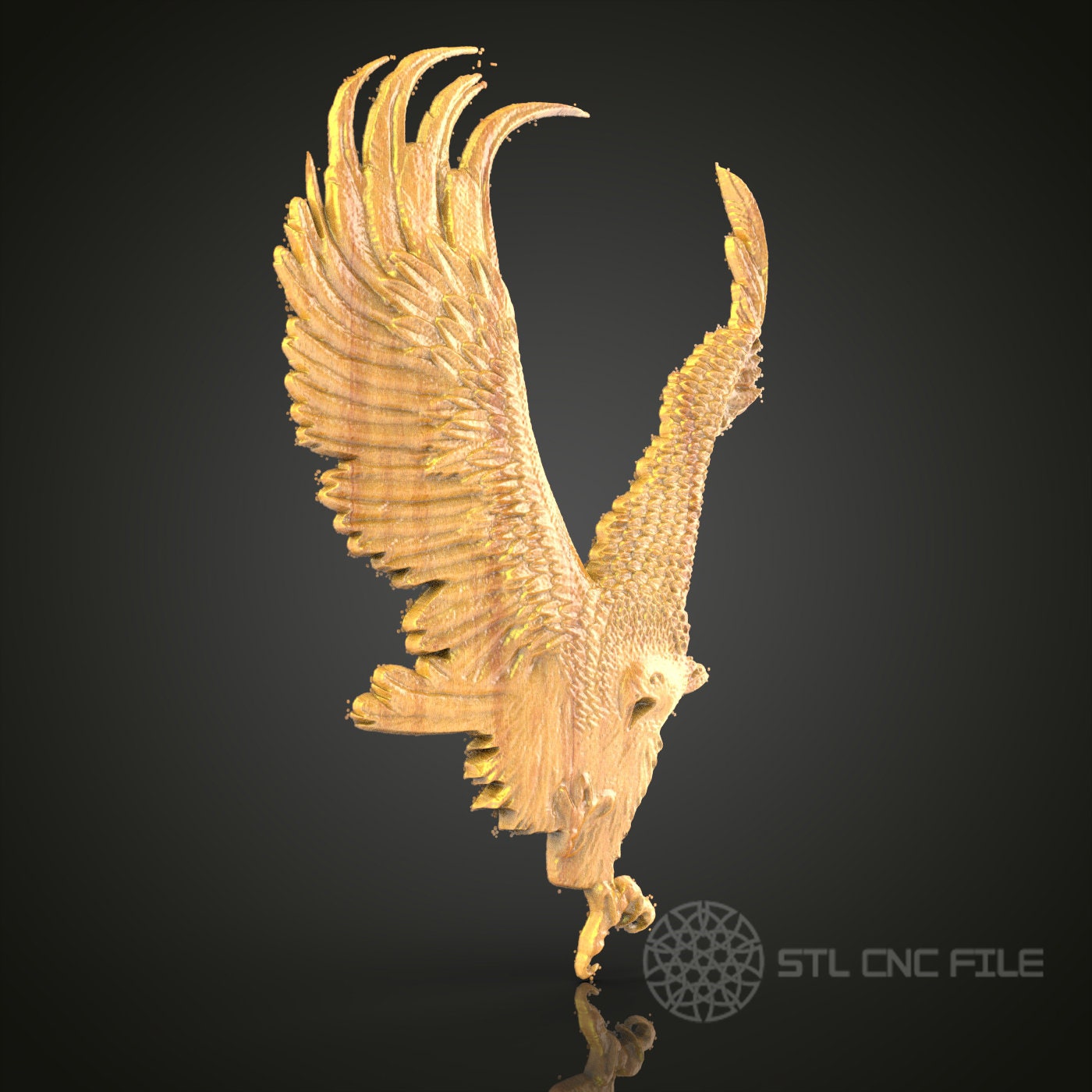 Majestic Eagle STL Model for CNC Router Engraver Artcam, Aspire, Wood ...