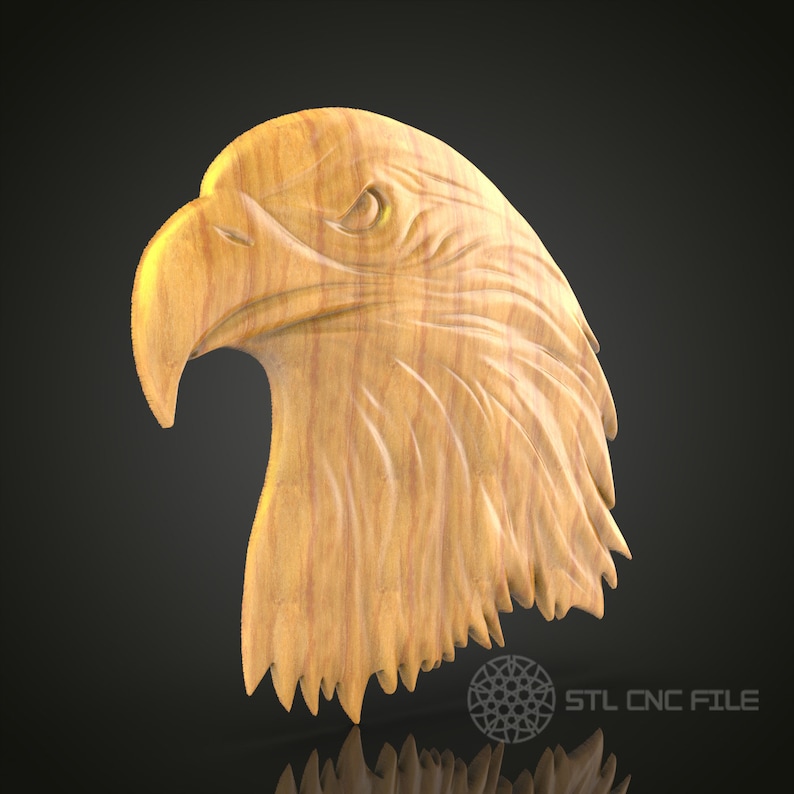 Majestic Eagle Head 3D STL Model for CNC Router - Powerful Wood Wall ...
