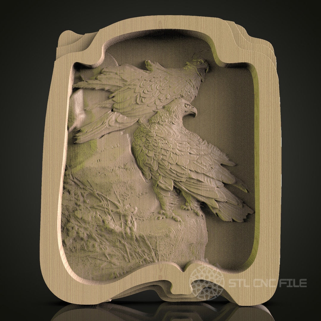 Elegant Eagle Relief Frame - STL File for CNC and 3D Printing - Etsy