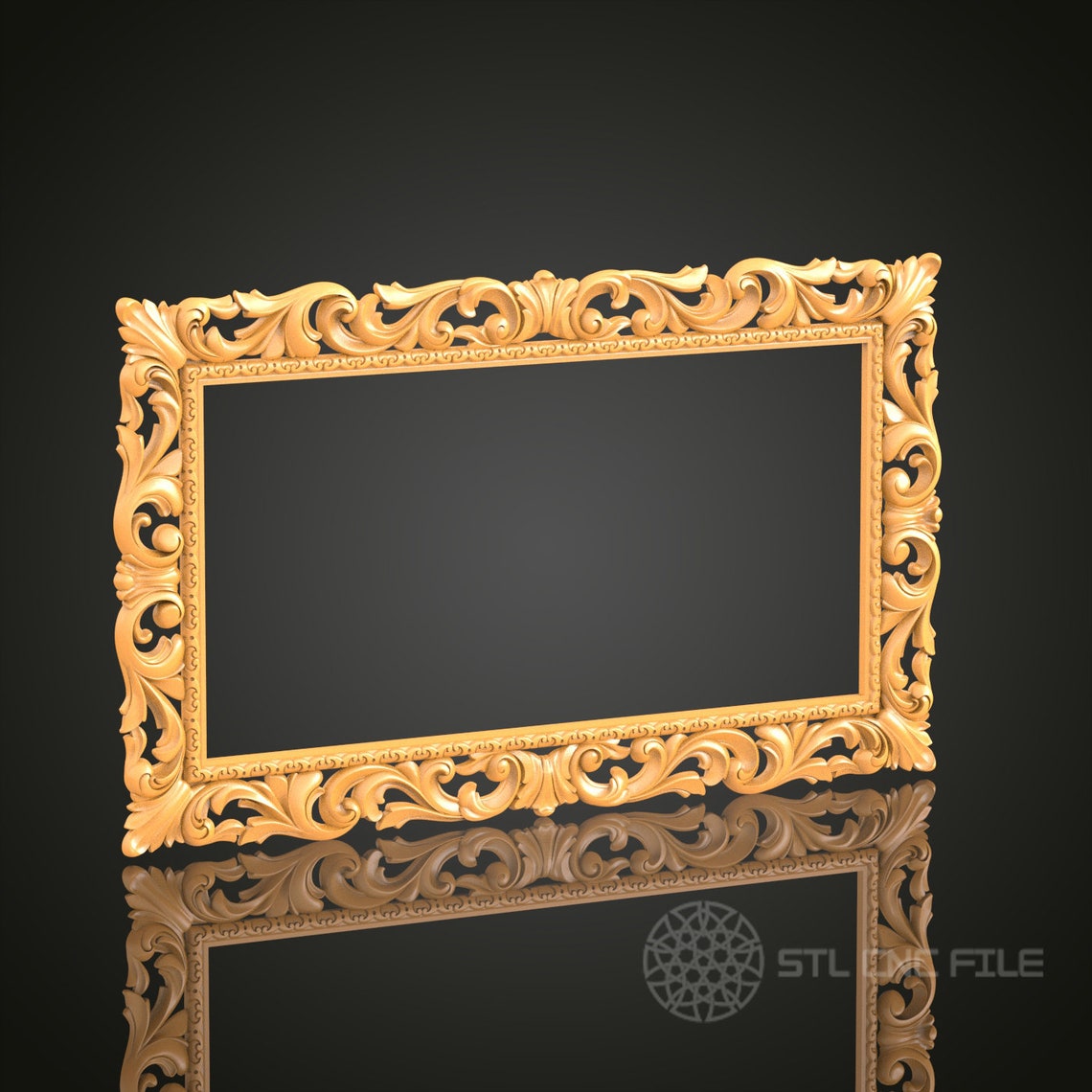 Intricate Rectangular 3D Frame STL Model for CNC Router Engraver ...