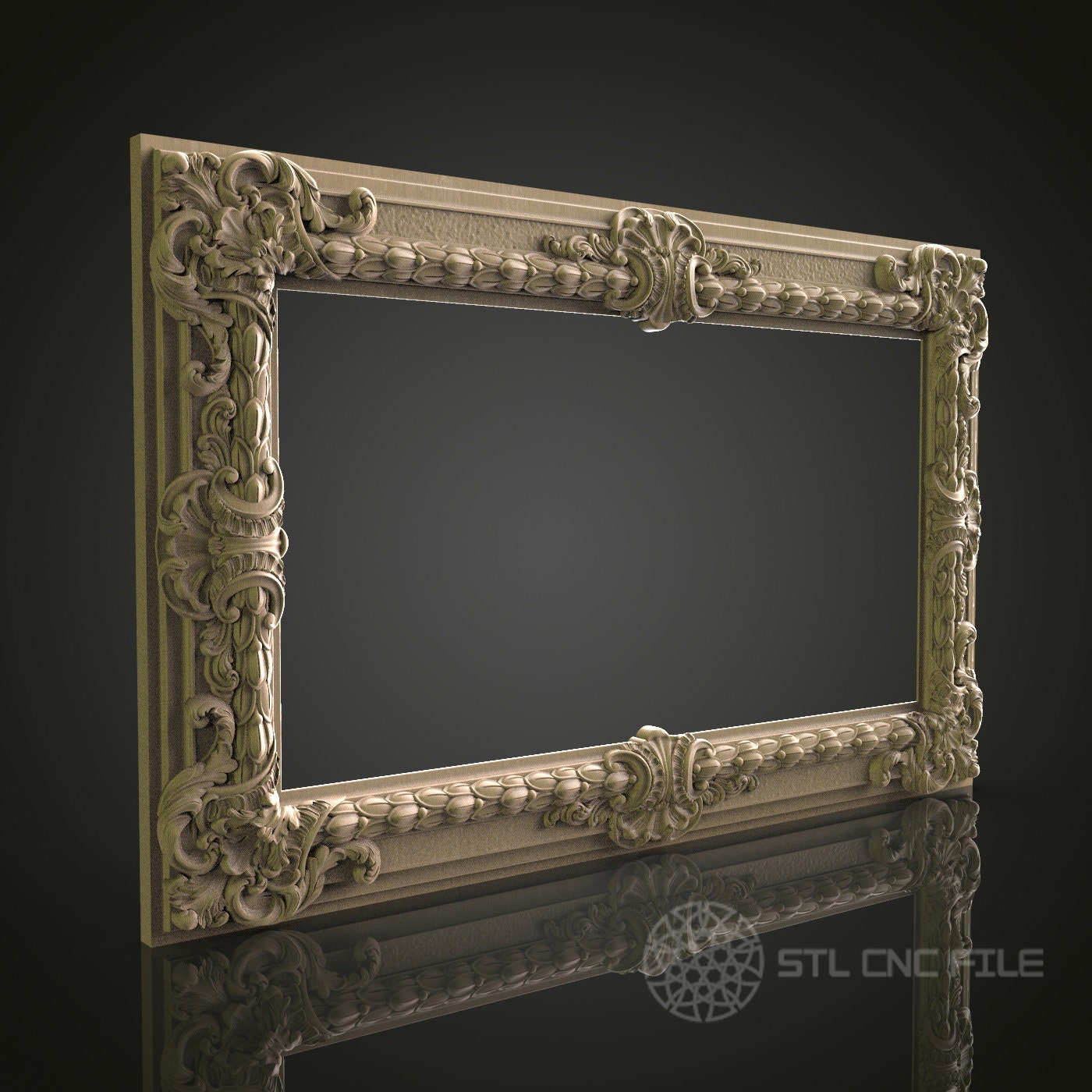 Baroque Style Rectangular Frame for CNC and 3D Printing - STL File - Etsy