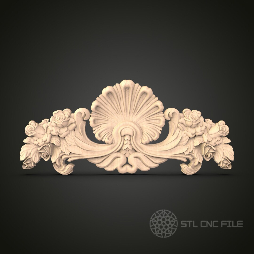 Rococo Style Floral Swag 3D Model STL File, Ornate Flower and Shell ...