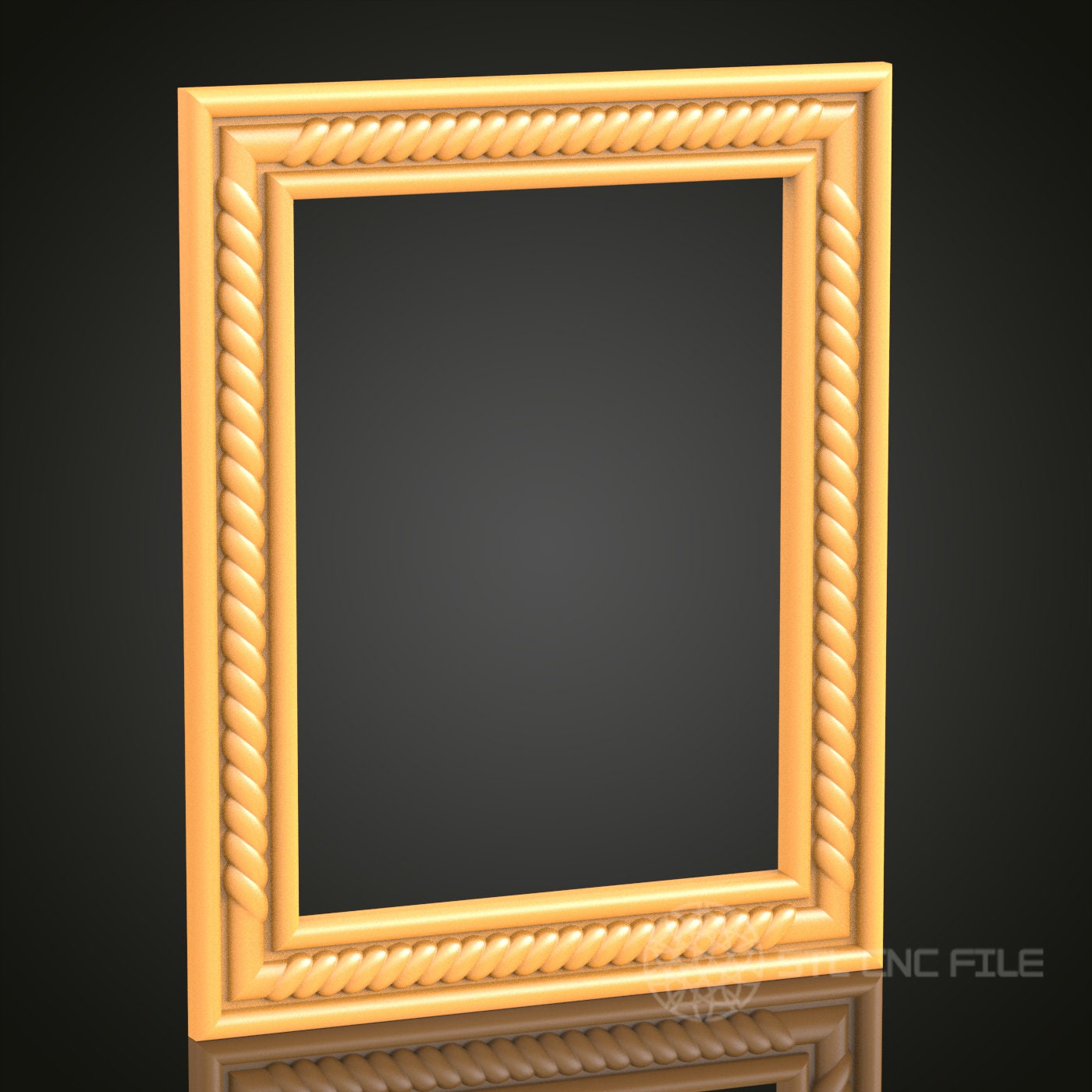 Elegant Rope Border 3D Frame STL Model for CNC Router Engraver Artcam ...