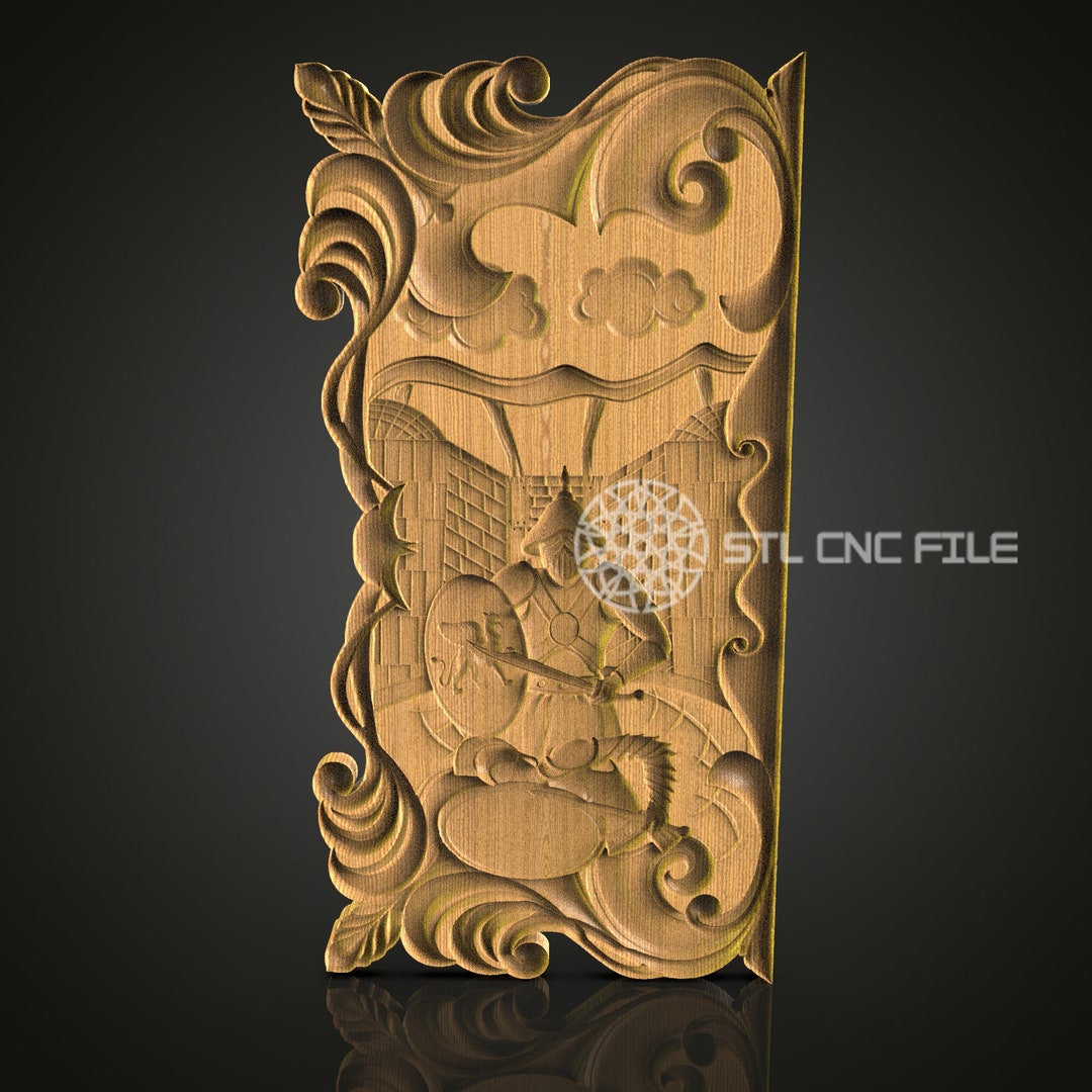 Ornate 3D Carved Wood Panel STL File for CNC and 3D Printing - Detailed ...