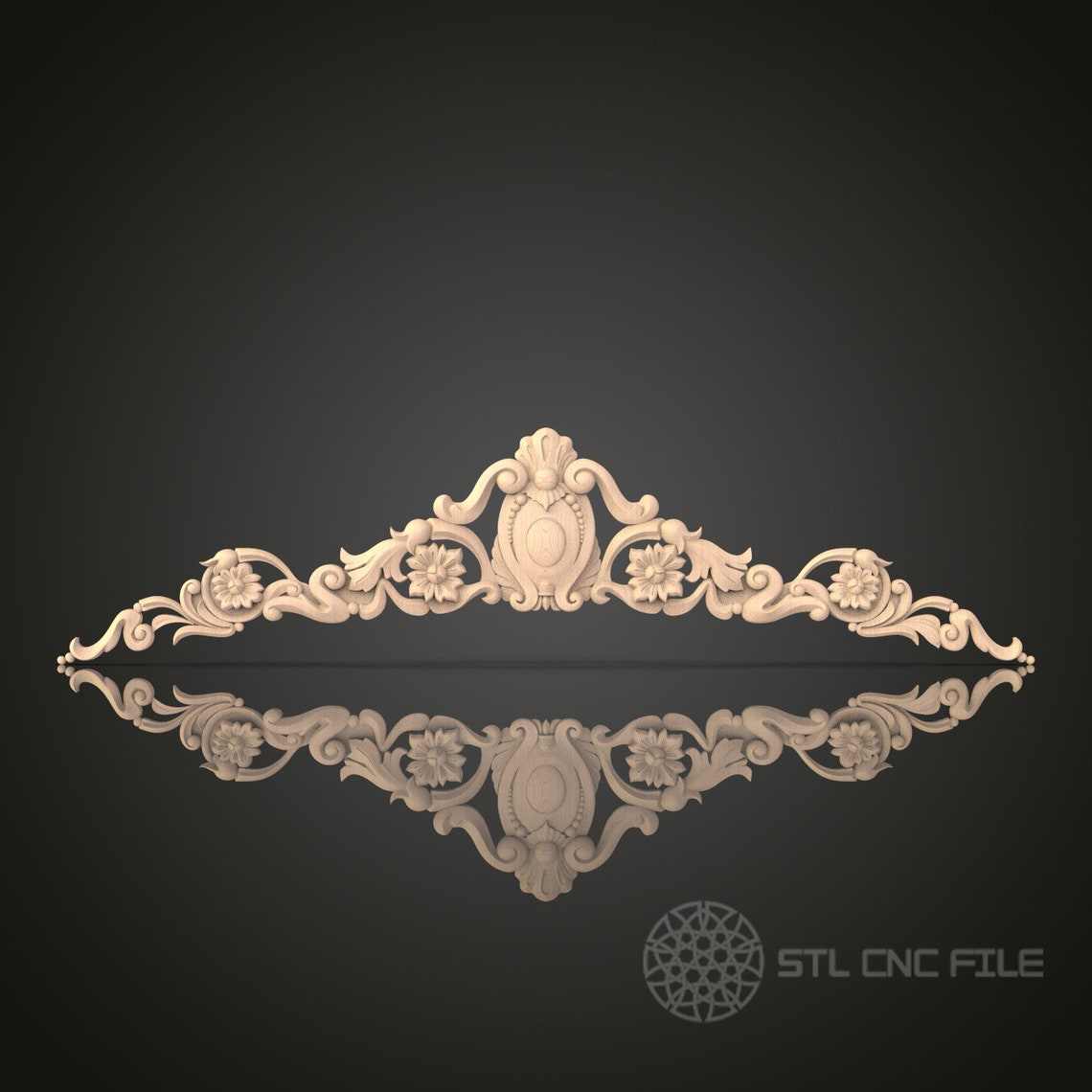 Baroque Ornamental Crown Molding 3D Model STL File, Decorative Frieze ...