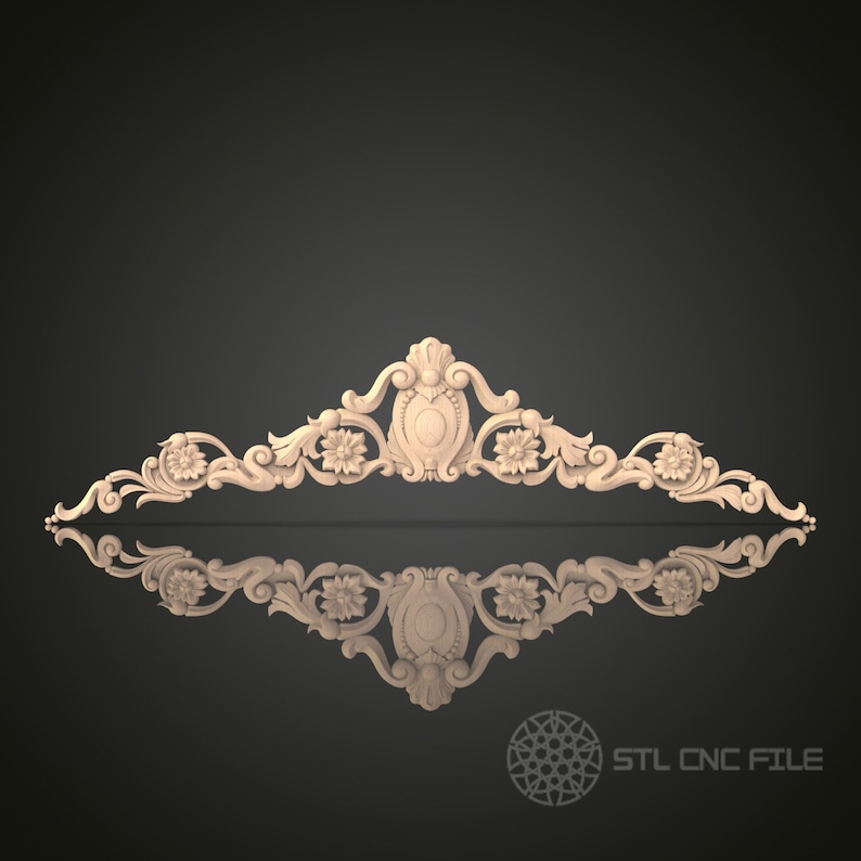 Baroque Ornamental Crown Molding 3D Model STL File, Decorative Frieze ...