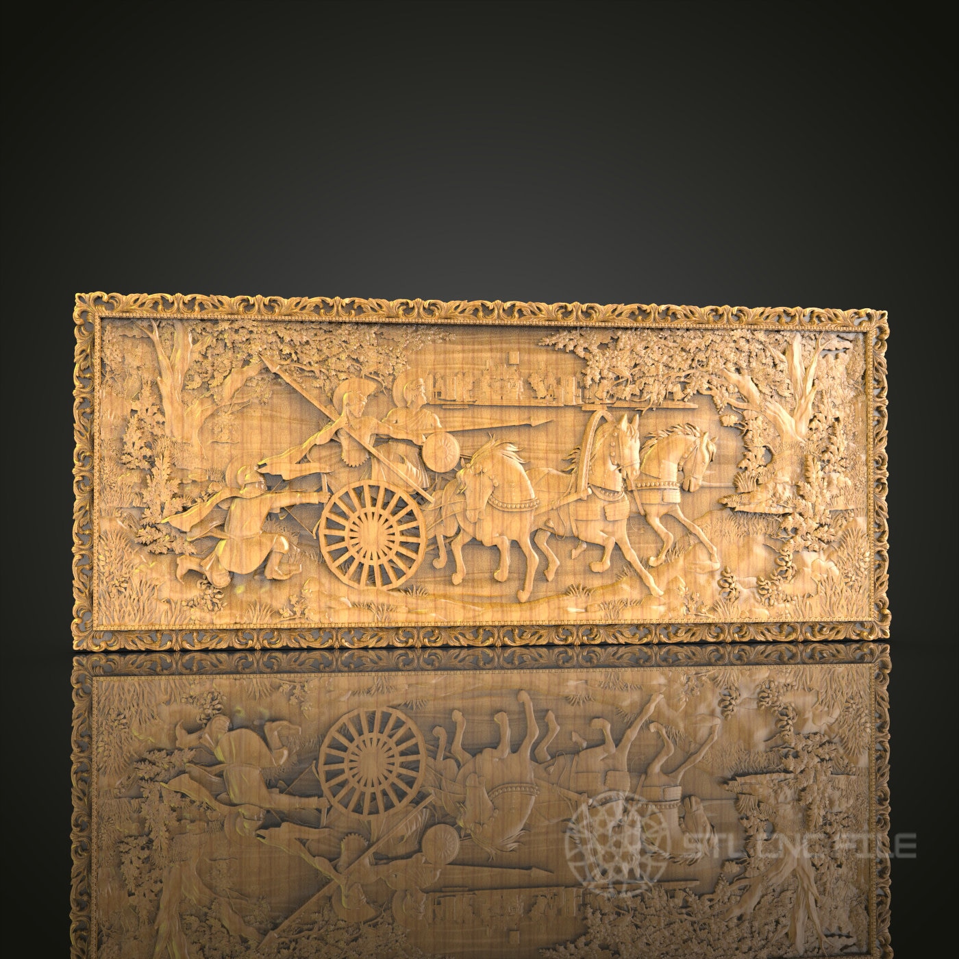 Ancient Chariot Race: CNC Carved Historical Scene, STL Model ...
