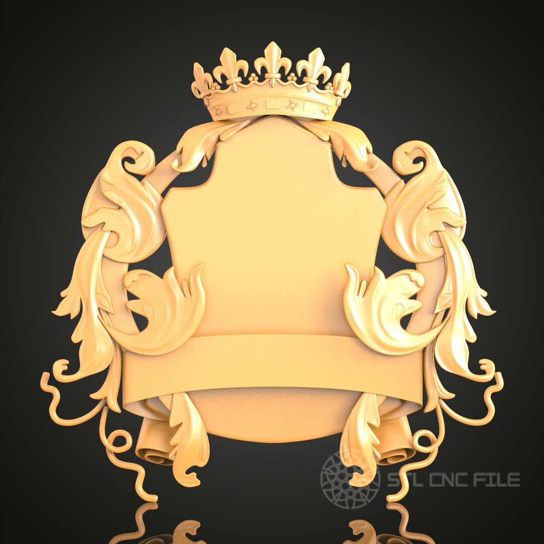 Royal Emblem Shield - STL Model for CNC Router and 3D Printing - Artcam ...