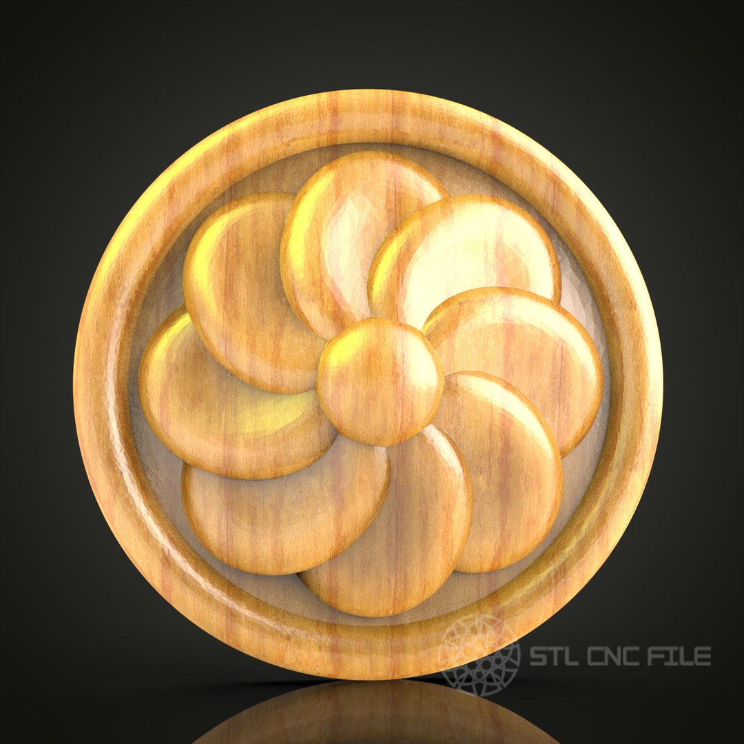 Minimalist Floral Plaque STL File, CNC Router Engraving, Artcam Aspire ...