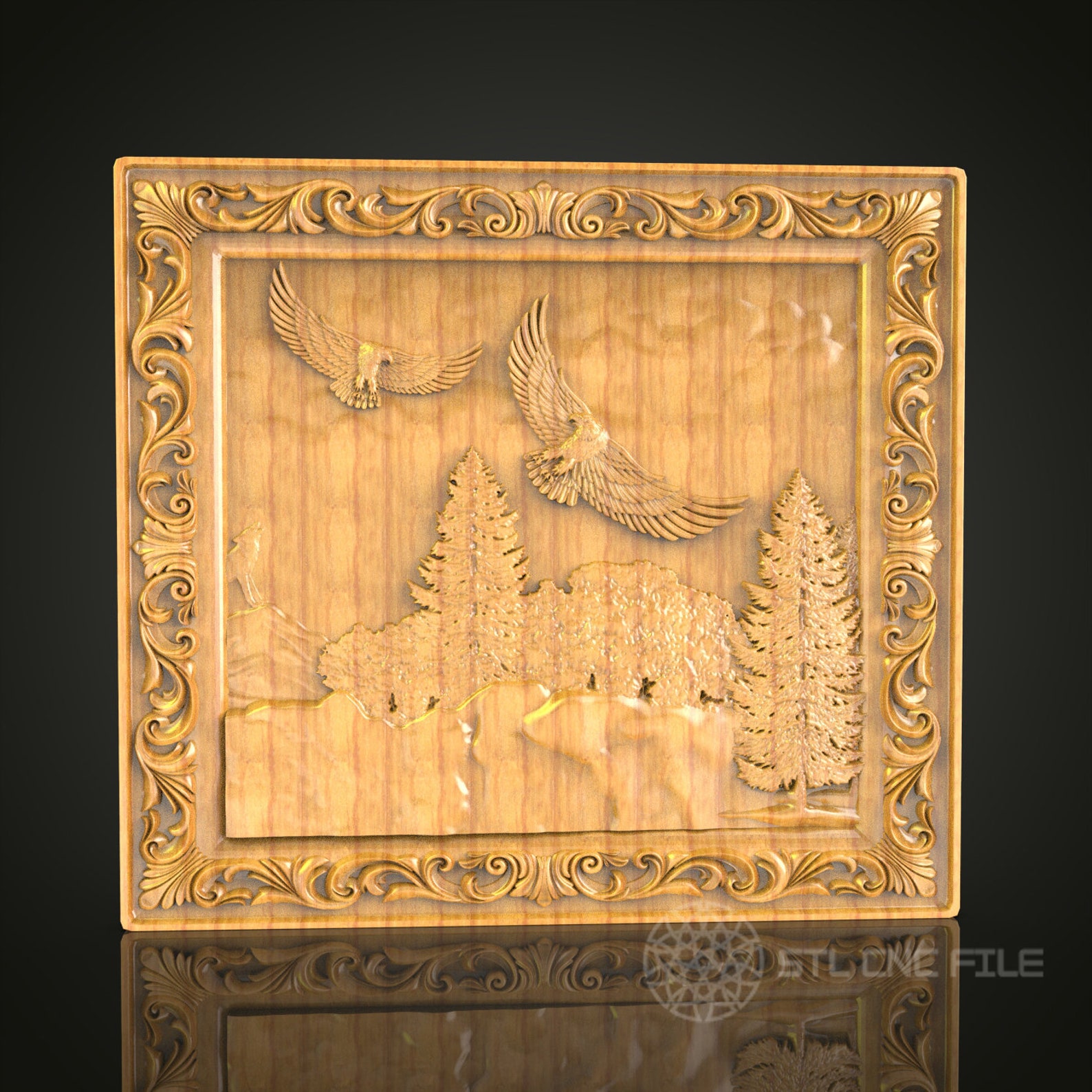 Wildlife in Flight Wall Art 3D STL File for CNC Wood Carving - Etsy
