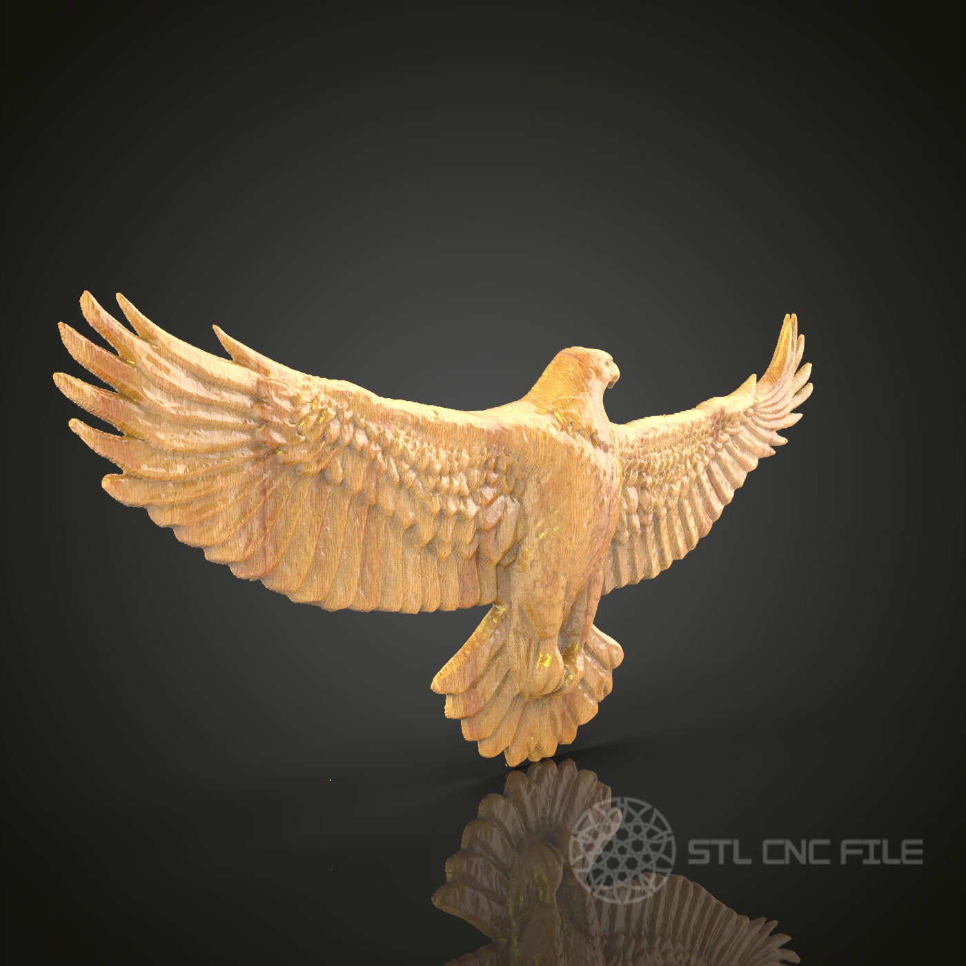 Sovereign Eagle Spread Wings STL File for CNC Engraving - Wood or Metal ...