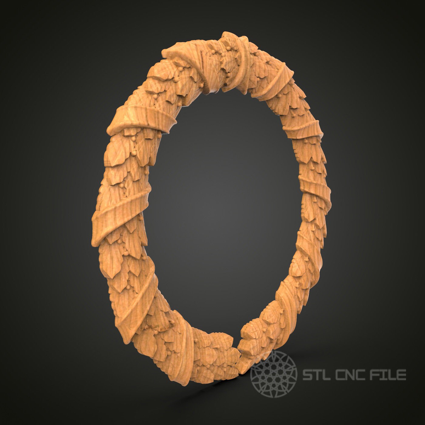 Autumn Leaf Wreath CNC Carving STL File - Seasonal Decor Design ...