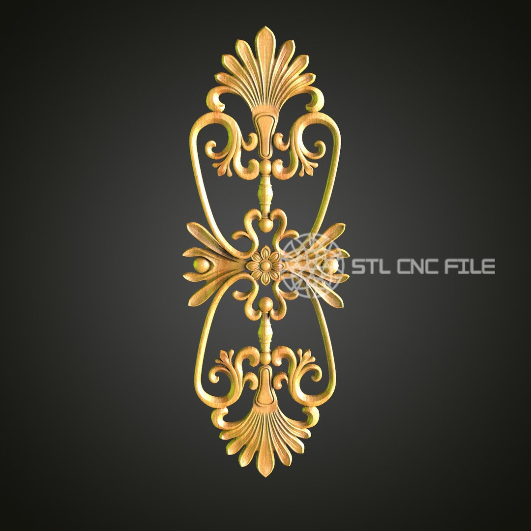 Ornate Floral Motif STL File – Elegant CNC Router Design for Luxurious ...