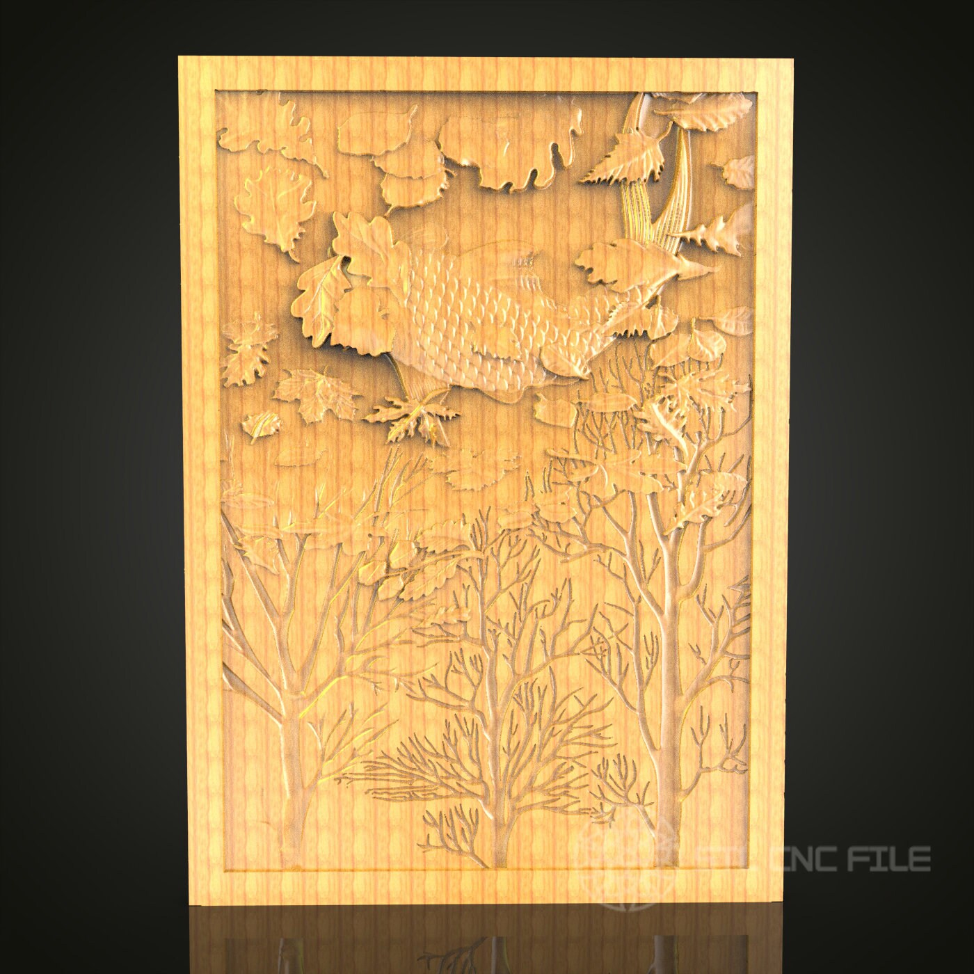 Forest Pheasant 3D STL Model CNC Router File for Wildlife Wood Carving ...