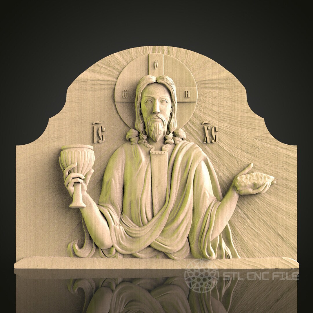 Jesus With Chalice 3D CNC Router Engraver File, STL Model for Artcam ...