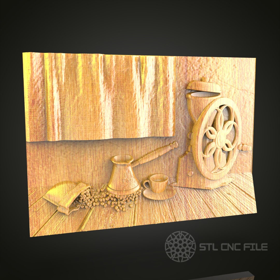 Coffee Time 3D STL Model: CNC Router File for Wood Carving - Etsy