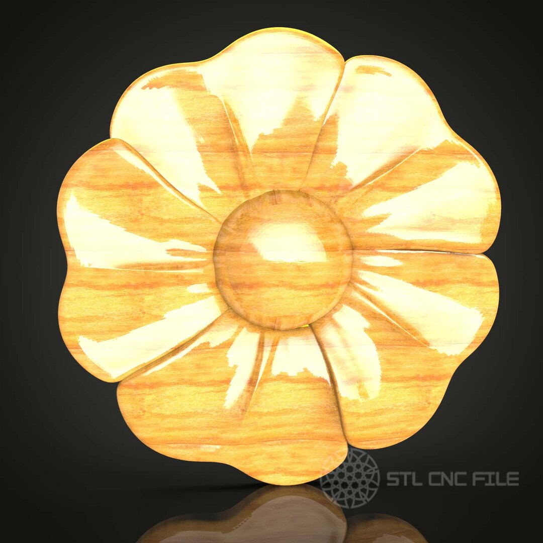 Blooming Flower STL Model for CNC, Springtime Wood Art, Petal Design ...