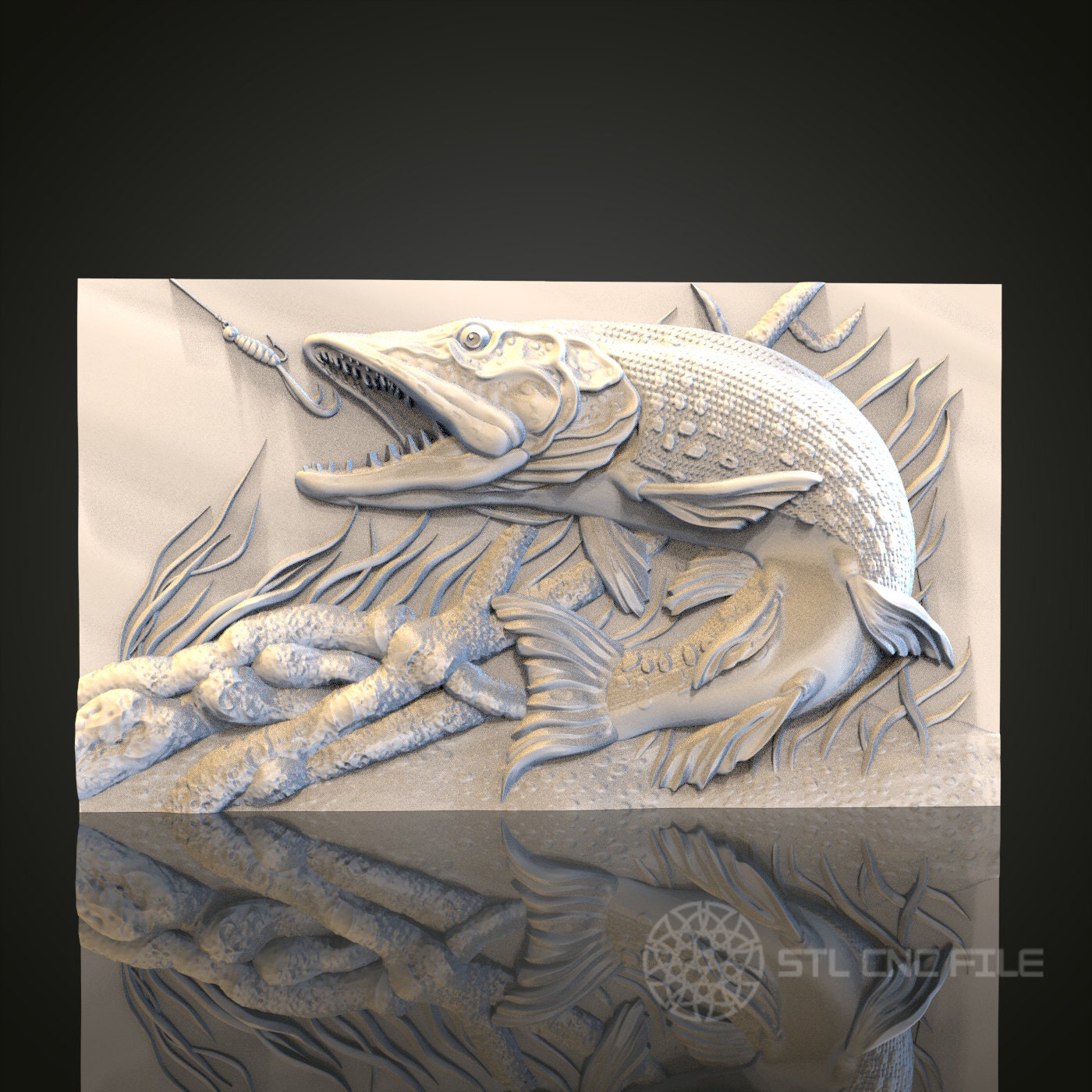 Fish and Lure Relief STL Model: CNC 3D Printing Wall Decor (PDF ...