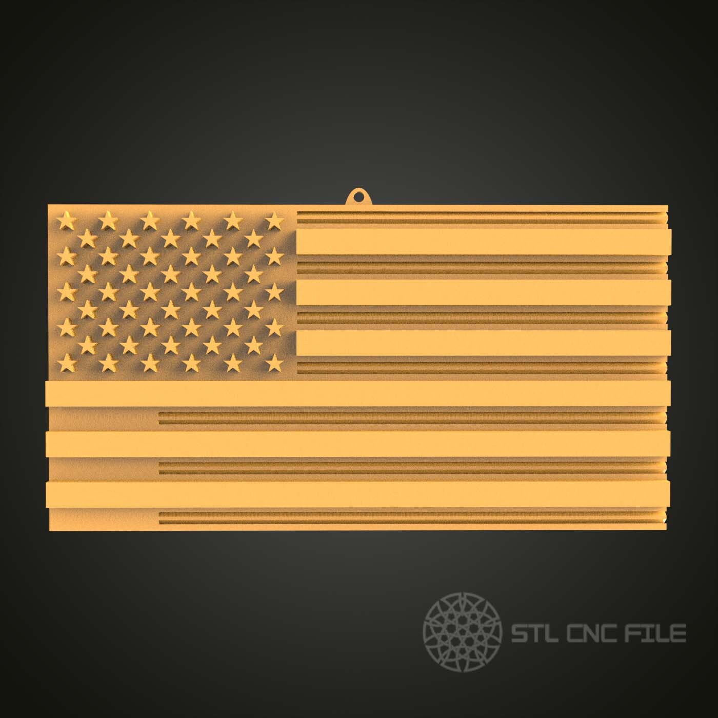 3D American Flag - STL Model for CNC Router Engraver, Artcam, Aspire ...