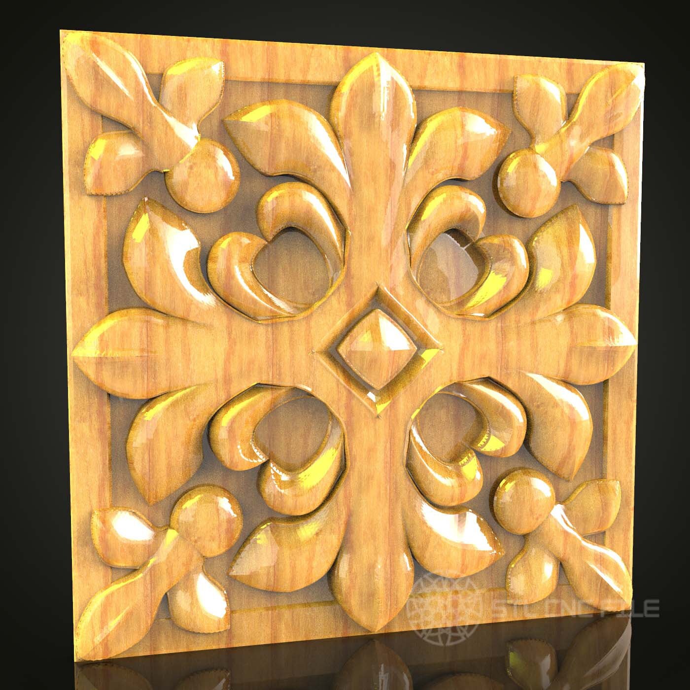 Heart and Leaves CNC Wood Panel, STL Model for Elegant Wall Decor ...