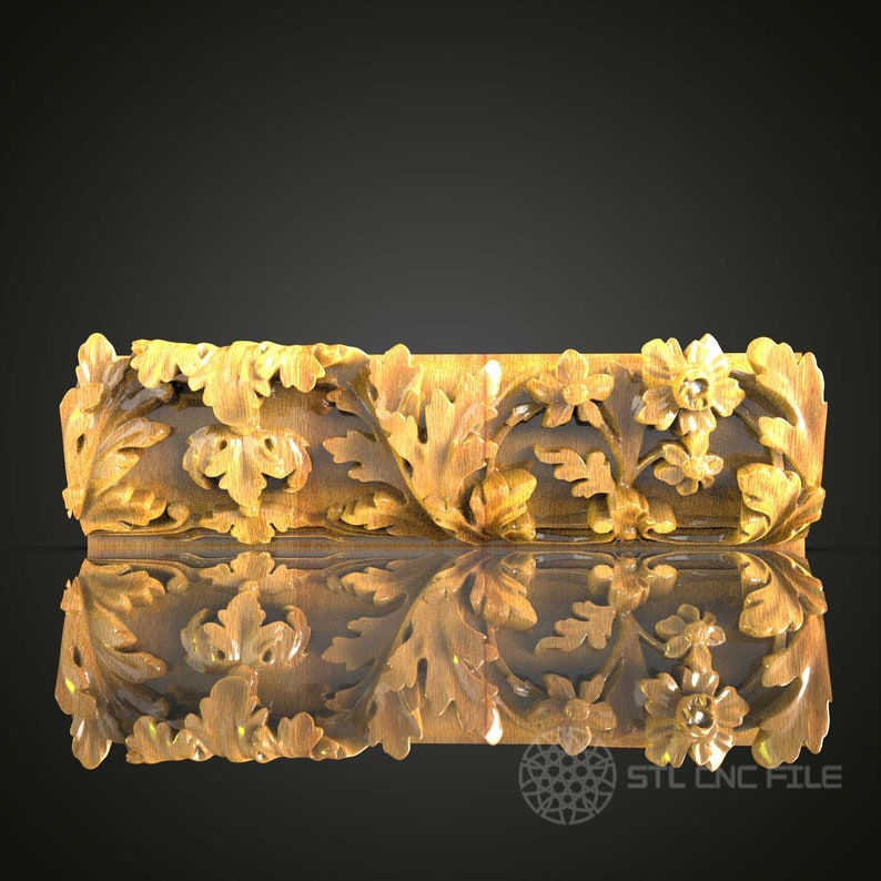 Oak Leaves and Flowers STL Model - CNC Carving Design, Router Engraver ...