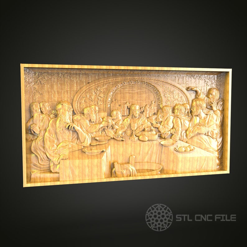 Last Supper 3d Stl Model Cnc Router File For Religious Wood Carving