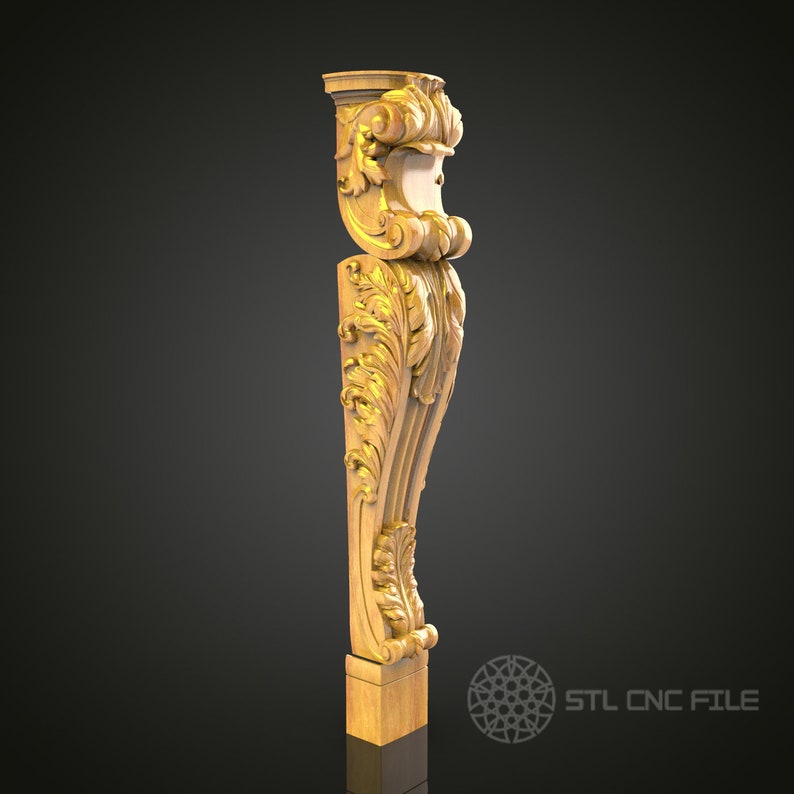 Ornate Carved Column STL Model for CNC Router - Perfect for Artcam ...
