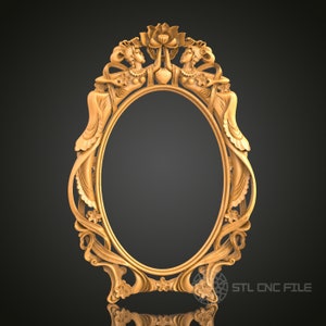 Art Nouveau Inspired Oval Frame STL Model – Ideal for CNC and 3D ...