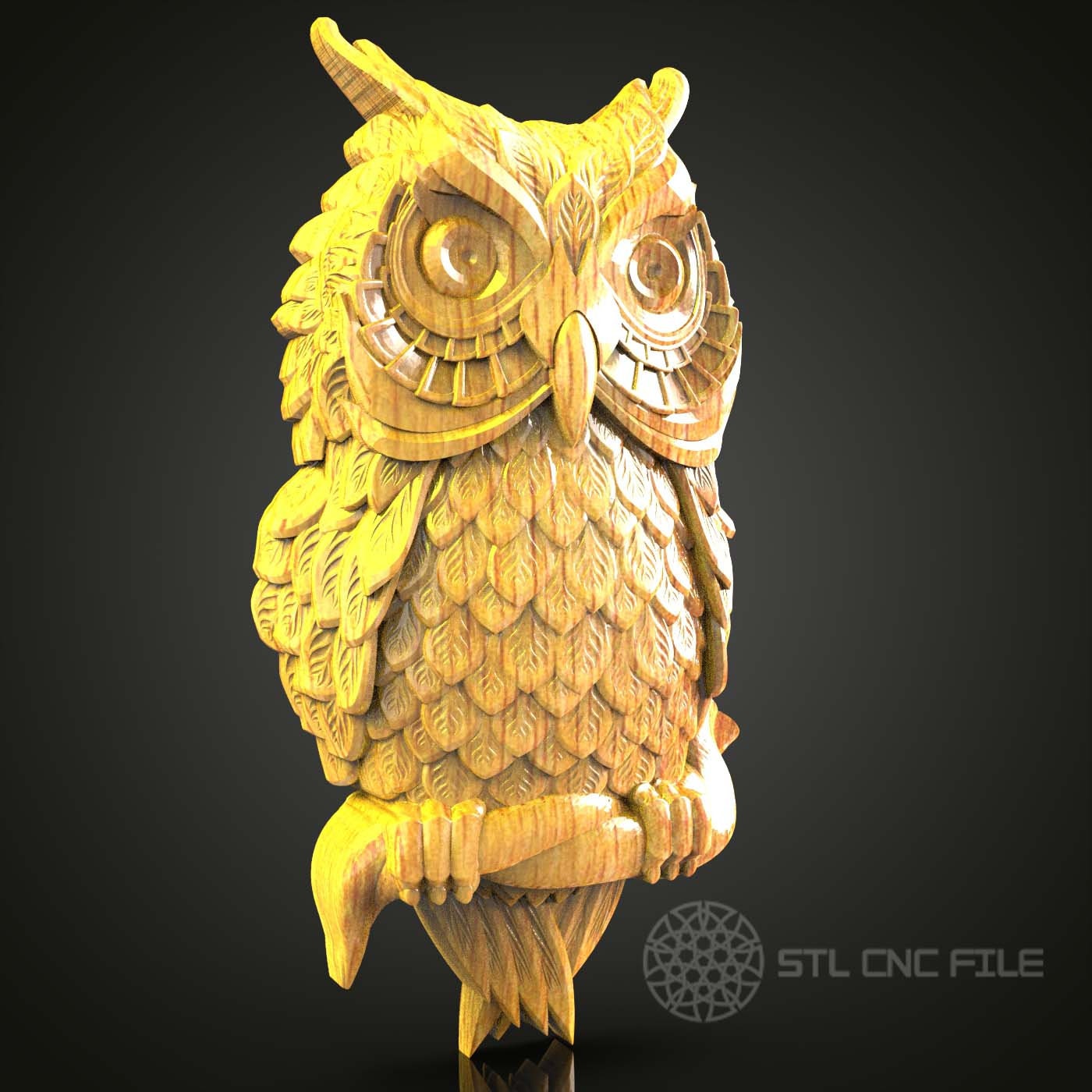 Abstract Owl Art STL Model, CNC Router Engravable File, Artcam & Aspire ...