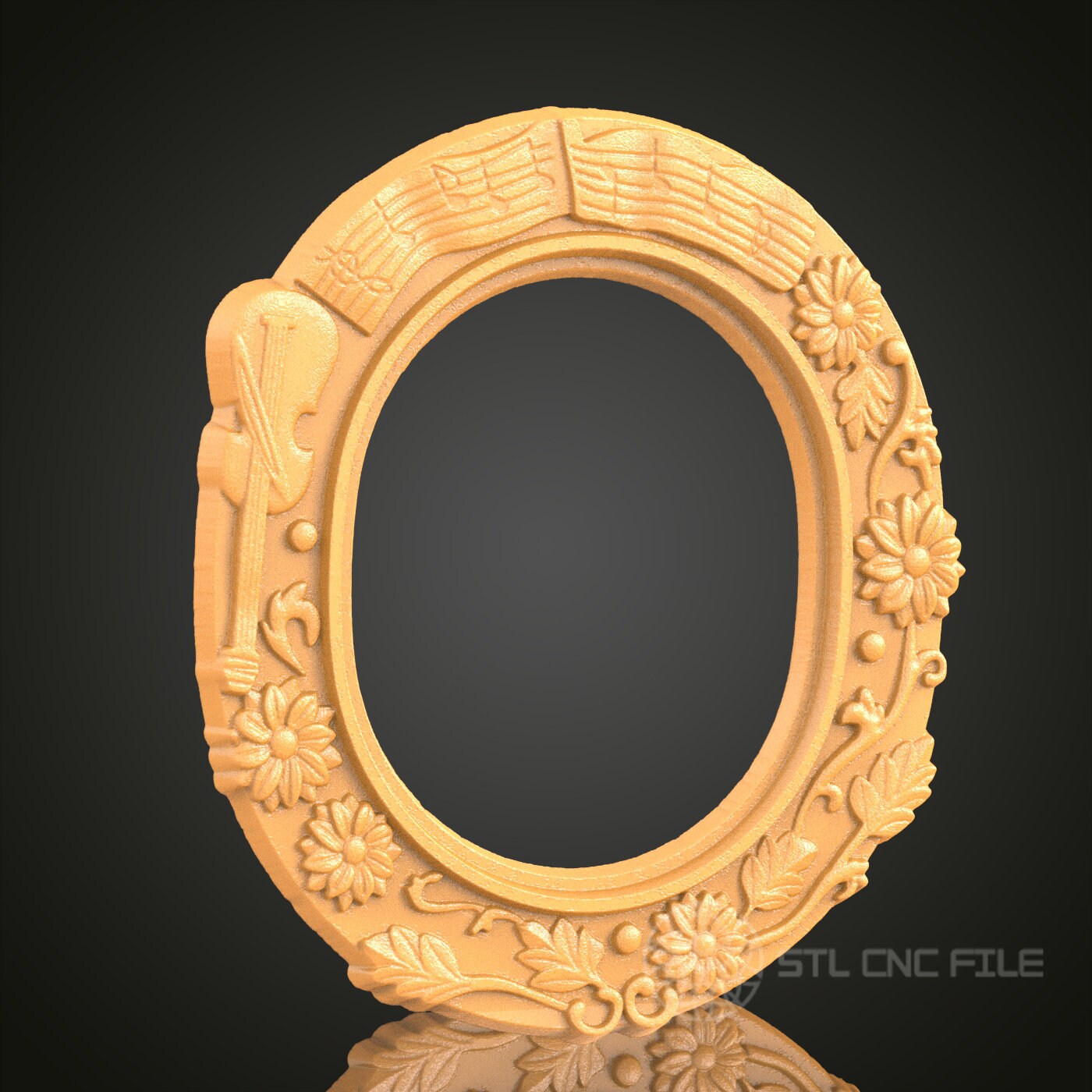 Musical Oval Frame STL Model for CNC Router Engraver and 3D Printer ...