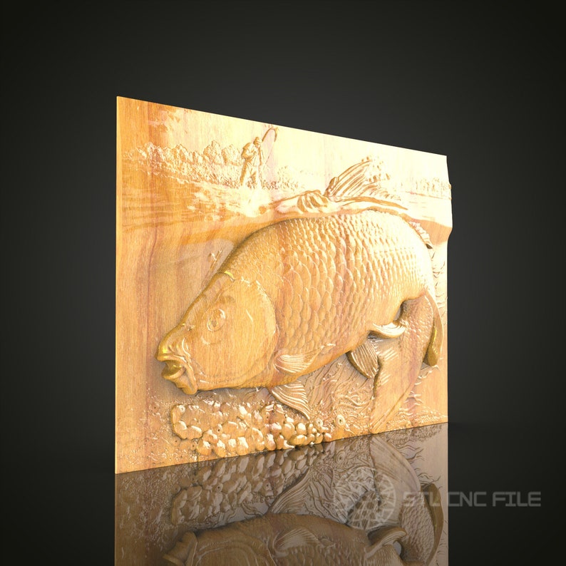 Realistic Fish 3D STL Model for CNC Router Detailed Wood Wall Art ...