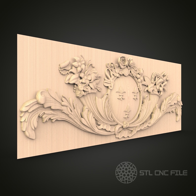 Elegant Rococo Wall Panel 3D Model STL File, Floral Rocaille Decor for CNC Router – Artcam ...