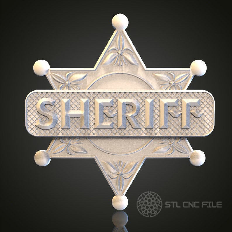 Sheriff Badge 3D STL File: Western Decor Model (CNC and 3D Printer) - Etsy