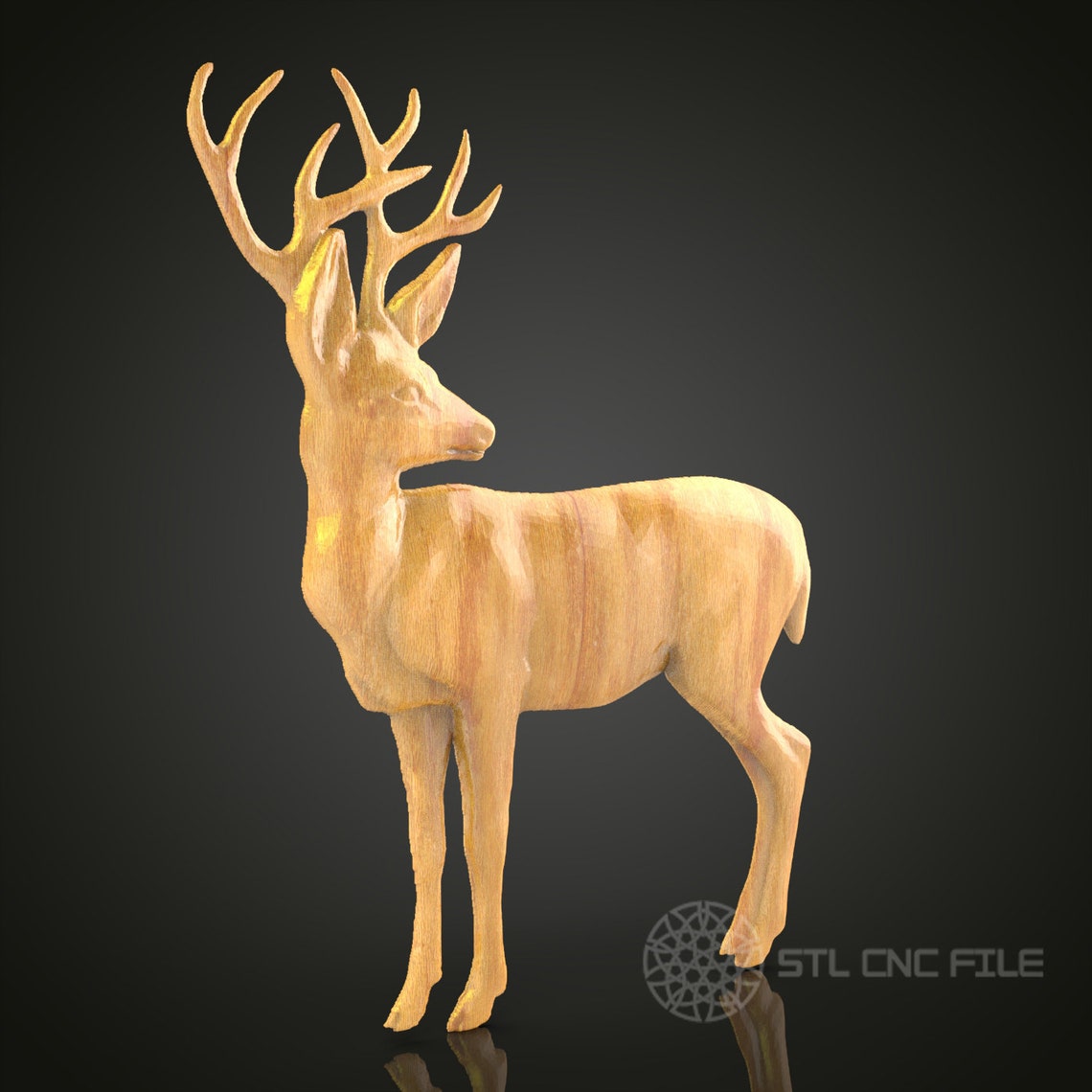 Classic Deer Wood Carving STL File for CNC Machines - Etsy
