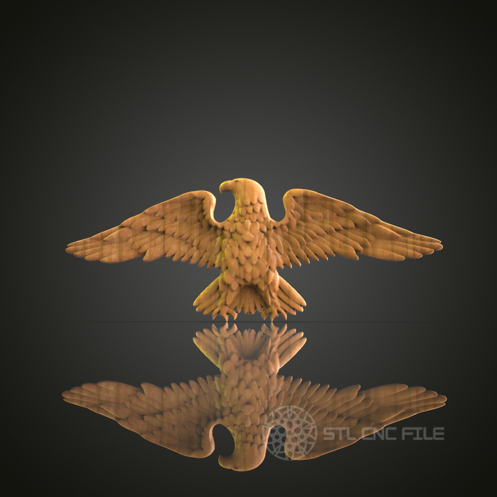 Eagle With Wings Spread Relief - STL Model for CNC Router, 3D Printer ...