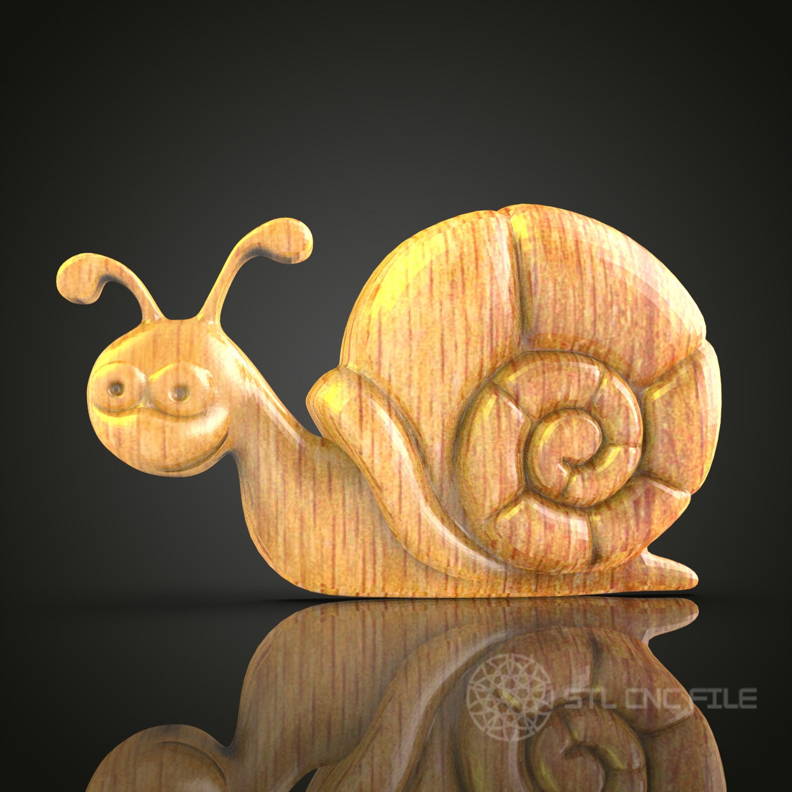 Whimsical Snail STL File for CNC, 3D Wood Carving, Charming Garden ...