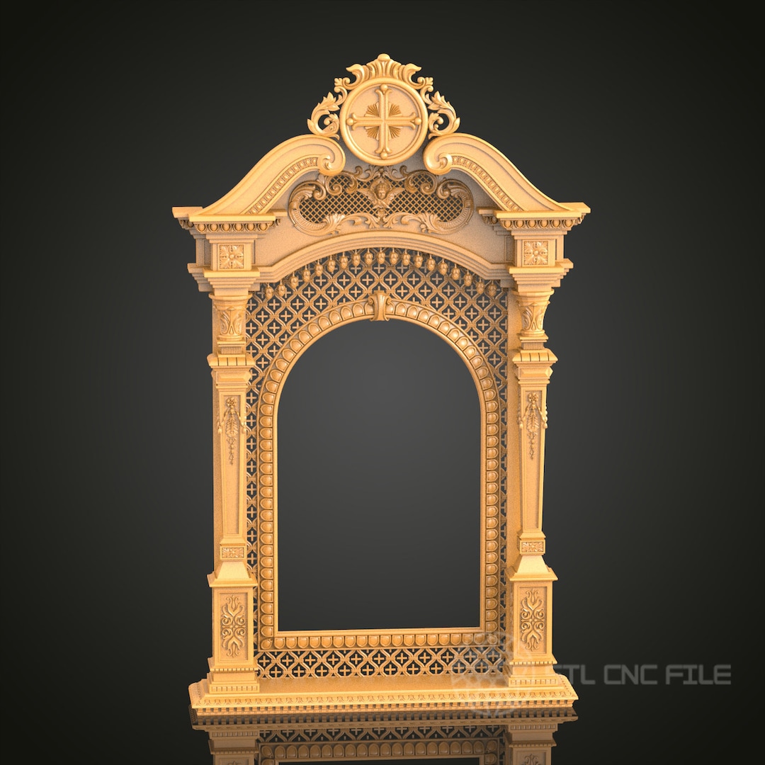 Baroque Arch 3D Frame STL Model for CNC Router, Artcam Aspire CNC Files ...