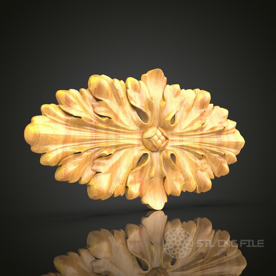 Floral Wood Carving STL Model, CNC Router Files for Engraving, Artcam ...